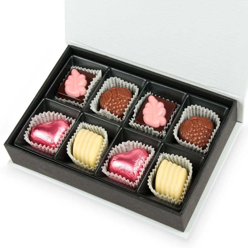 Bombonierka ślubna Chocolate Box Mini White z imionami Młodej Pary